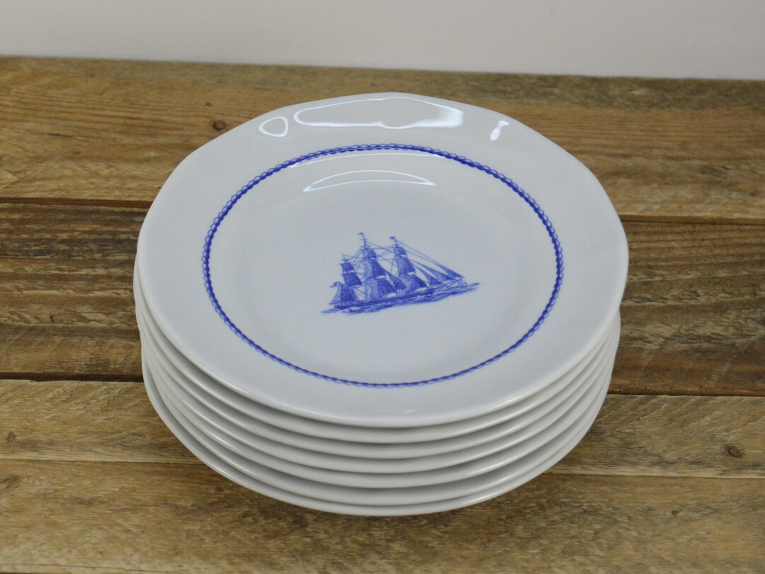 Set of 7 Wedgwood AMERICAN CLIPPER 6 Bread and Butter Plates, Light ...