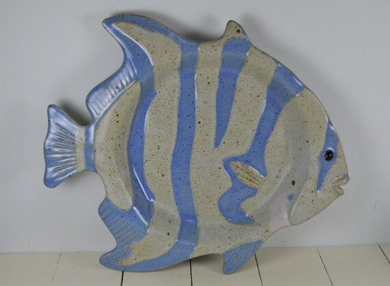 Tom Chamberlain ANGEL FISH Shaped Platter 14.5 Gray - Etsy