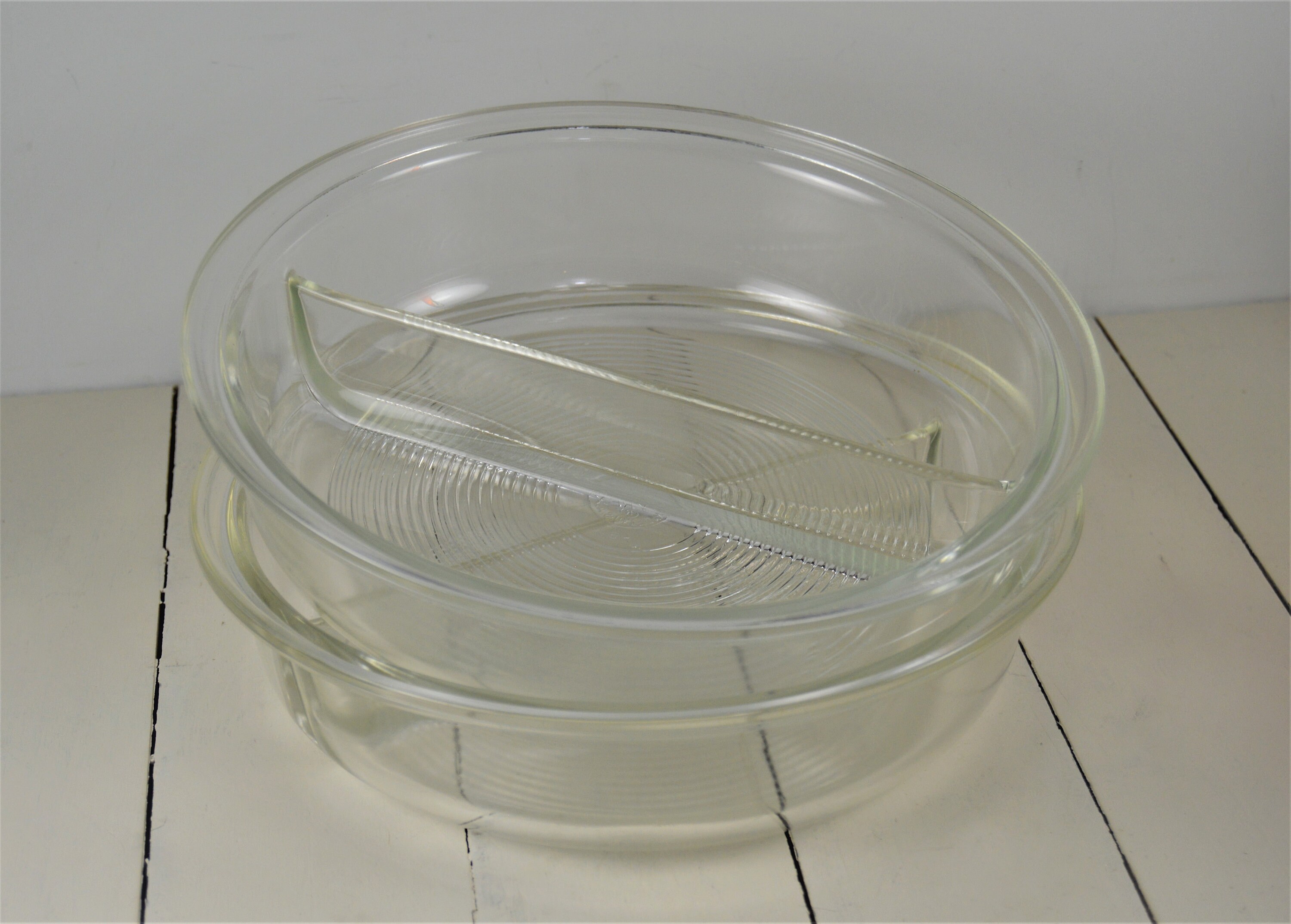Baking Dish USA 9.75 Chafing Dish Insert Clear Glass Serving Bowl Pyrex ...