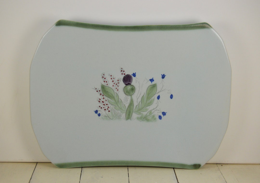 Buchan THISTLEWARE 14" Rectangular Serving Platter, Hand Painted in ...