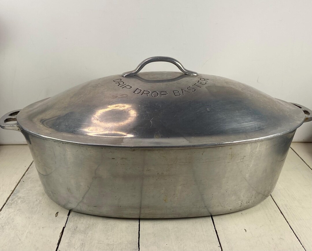 Wagner Ware 265 Oval Roaster With Drip Drop Baster Lid and Meat Trivet ...