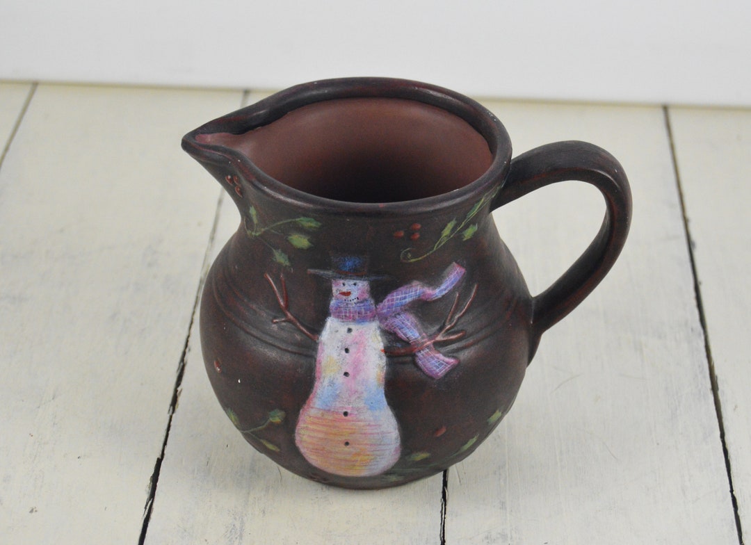 Bob's Pottery SNOWMAN Creamer, Lang & Wise Artwork by Susan Winget ...
