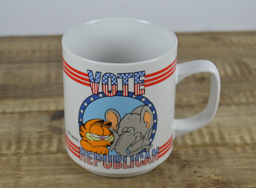 Garfield 8 Oz VOTE REPUBLICAN Mug, Small Size 3 3/8", Colorful Red ...