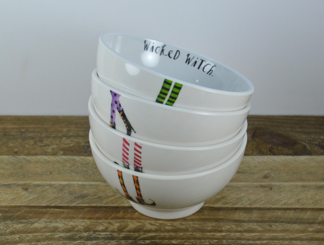 Set of 4 Rae Dunn WITCH Legs Melamine Cereal Bowls 5.5", Wicked Witch ...