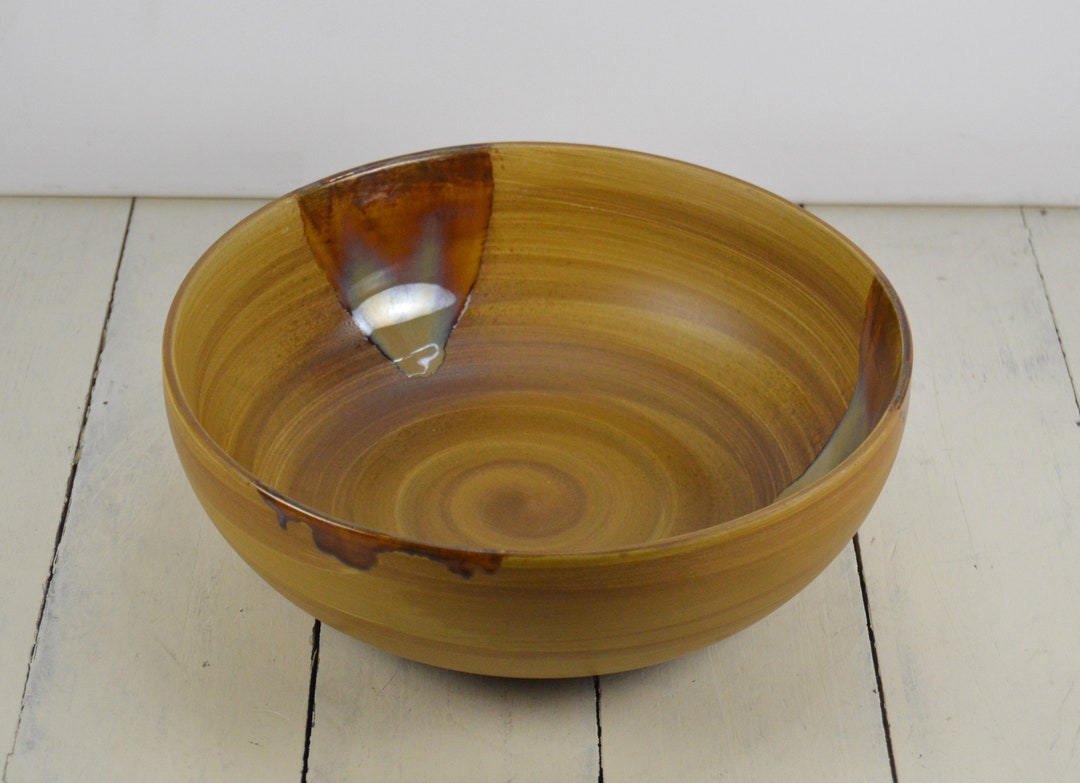 Sango SPLASH BROWN 8.75" Round Serving Bowl, Salad Vegetable Bowl ...