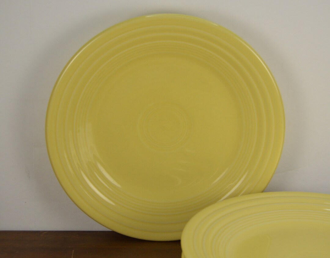 Set of 5 Fiesta YELLOW 8 7/8" Luncheon Plates, Light Yellow, Fiestaware ...