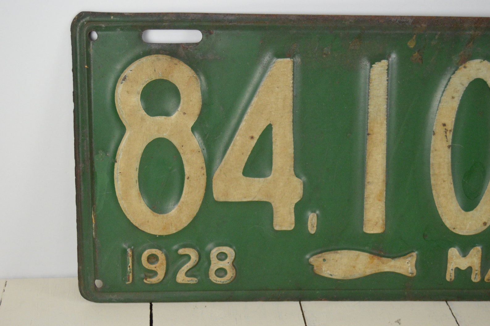 1928 Massachusetts Cod Fish License Plate 5 Number 84.105 | Etsy