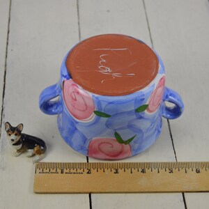 Jan Pugh Packer Creek Pottery 3" Pot With Handles, Hand Painted Blue ...