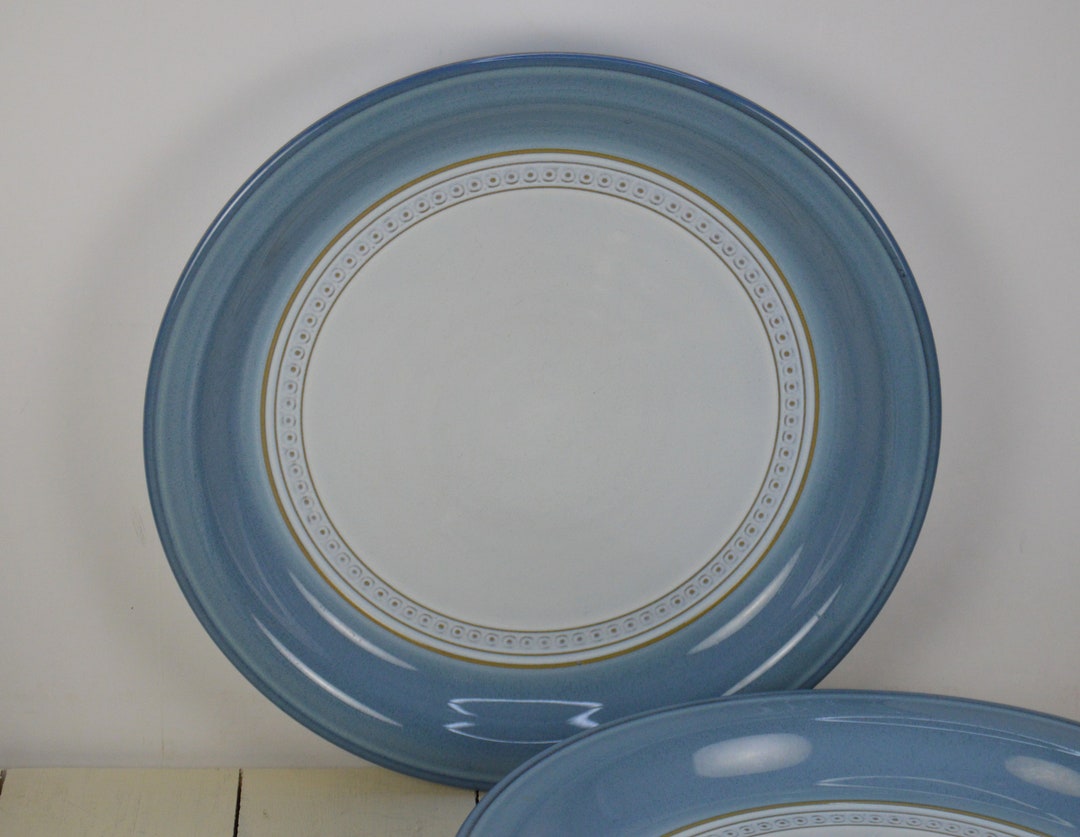 Set of 4 Denby-langley CASTILE 10.75" Dinner Plates, Light Blue Bright ...