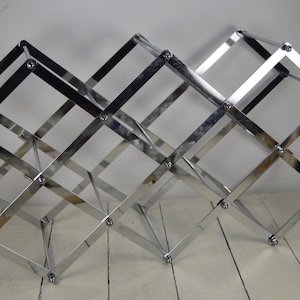 Silver Metal Folding Collapsible Wine Rack, Holds 8-10 Regular Sized ...