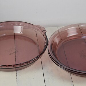 Set of 3 Pyrex CRANBERRY 9-9.5" Pie Plates 1) 229 Fluted With Handles ...