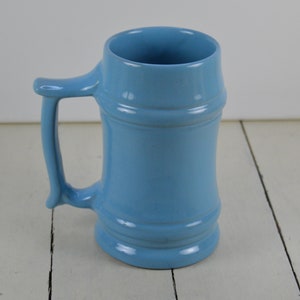 Frankoma Robin's Egg Blue M2 Beer Stein 5.75", All Solid Blue, Square ...