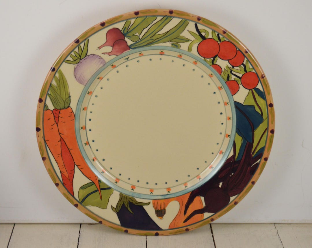 18 Carrots by Laura Kelly Blue Sky 11.25" Dinner Plate Wall Plate, Hand ...