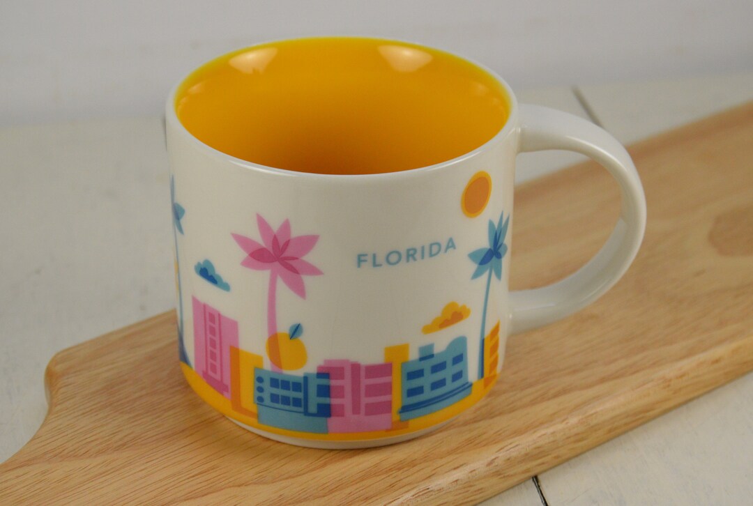 Starbucks Coffee 14 Oz FLORIDA Mug, You Are Here Collection, Yellow ...