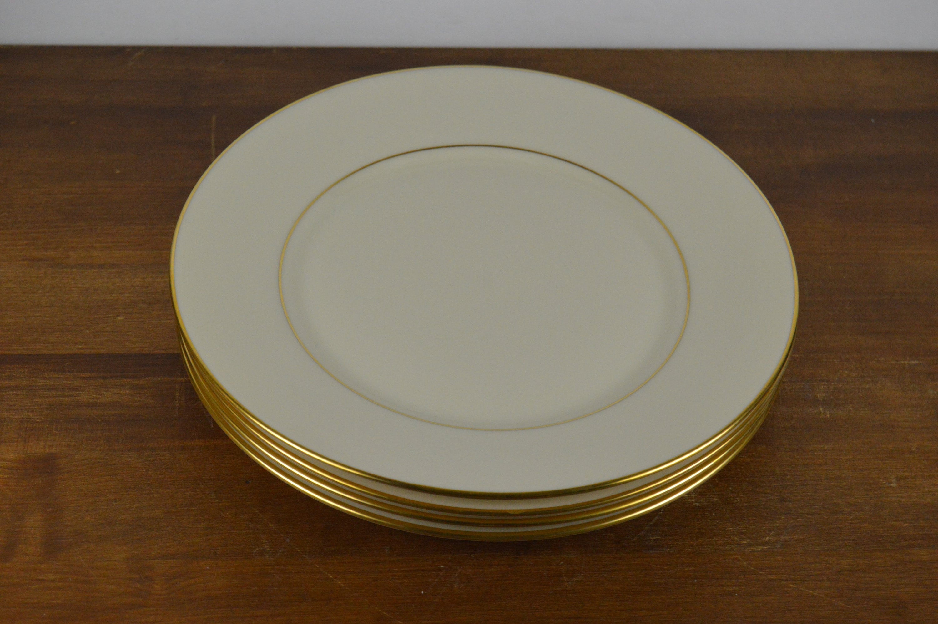Set of 4 Lenox HAYWORTH 8" Salad Plates, Cosmopolitan Line, Ivory With ...