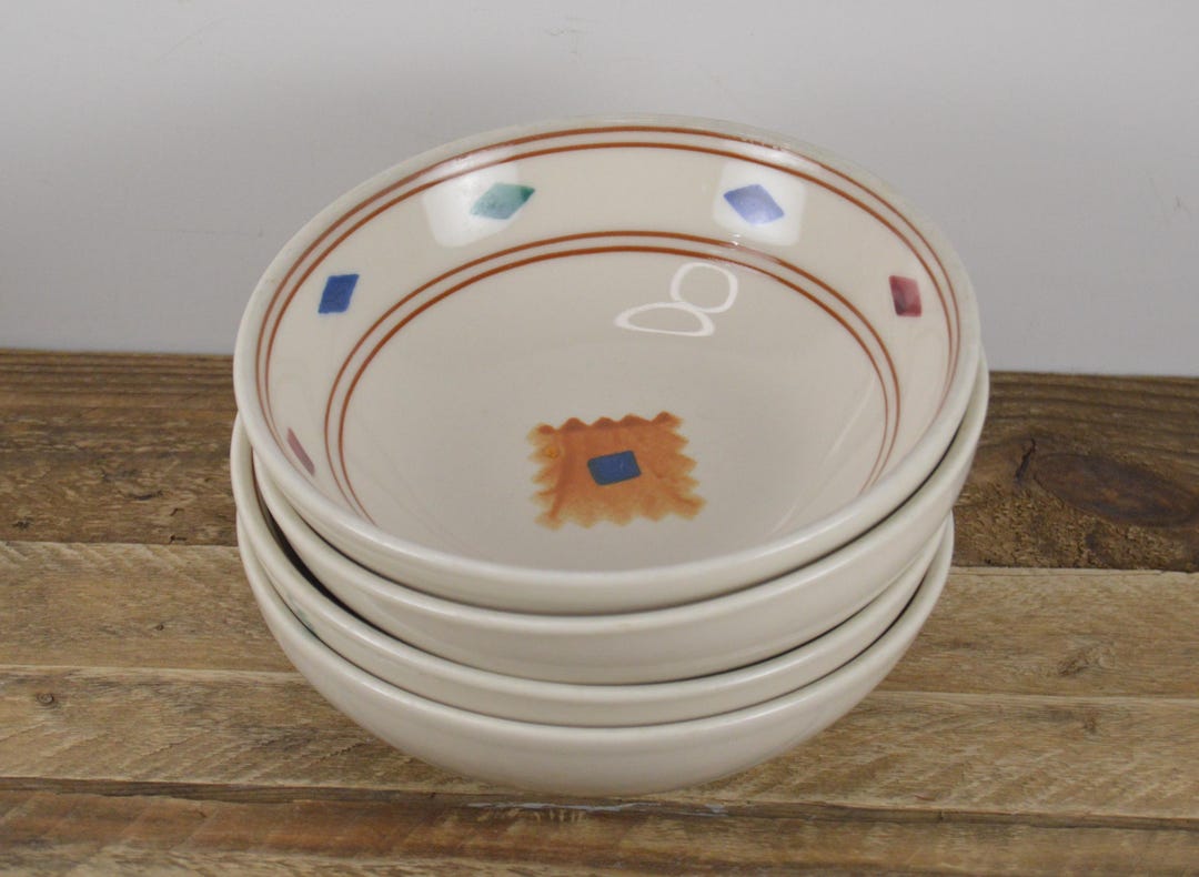 Set of 4 Hartstone CHEYENNE 6" Soup Cereal Bowls, Natural With ...