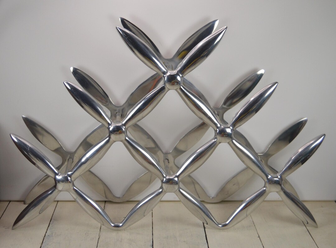 Aluminum Metal Propeller X Wine Rack 12.75", Holds 8 Regular Sized ...