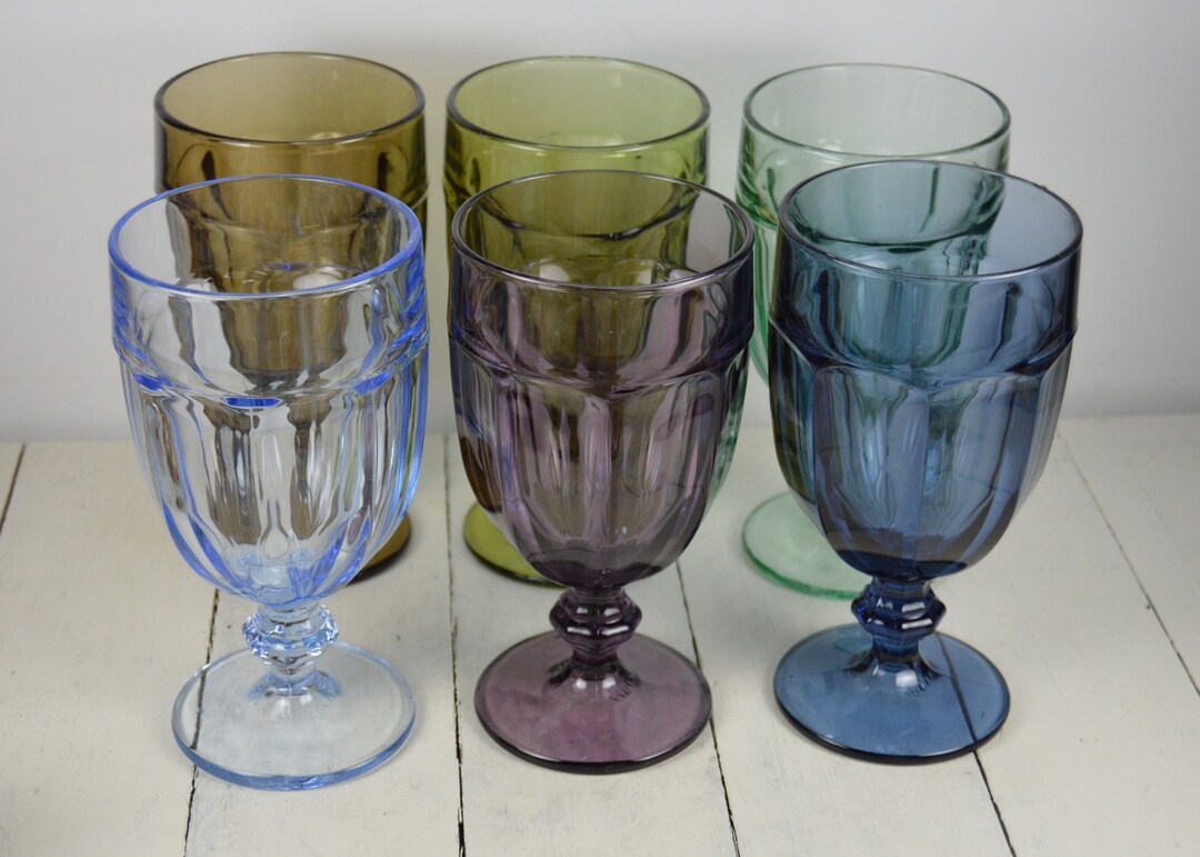 Set of 6 Libbey GIBRALTAR 16 Oz Iced Tea Water Goblets, Mismatched 6 ...