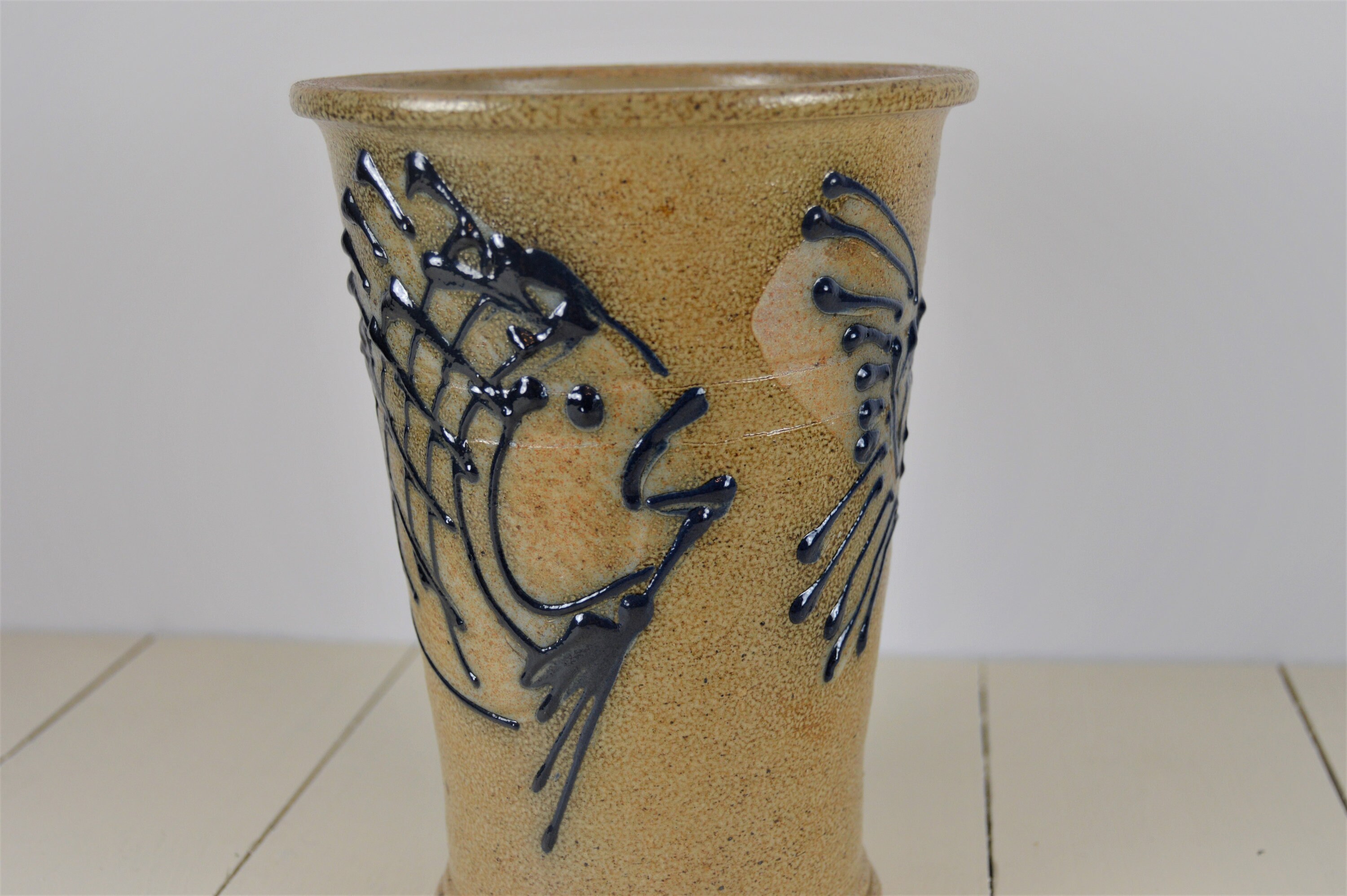 Rock Hard Pottery 7 Vase Raised Fish Design Hand Made | Etsy