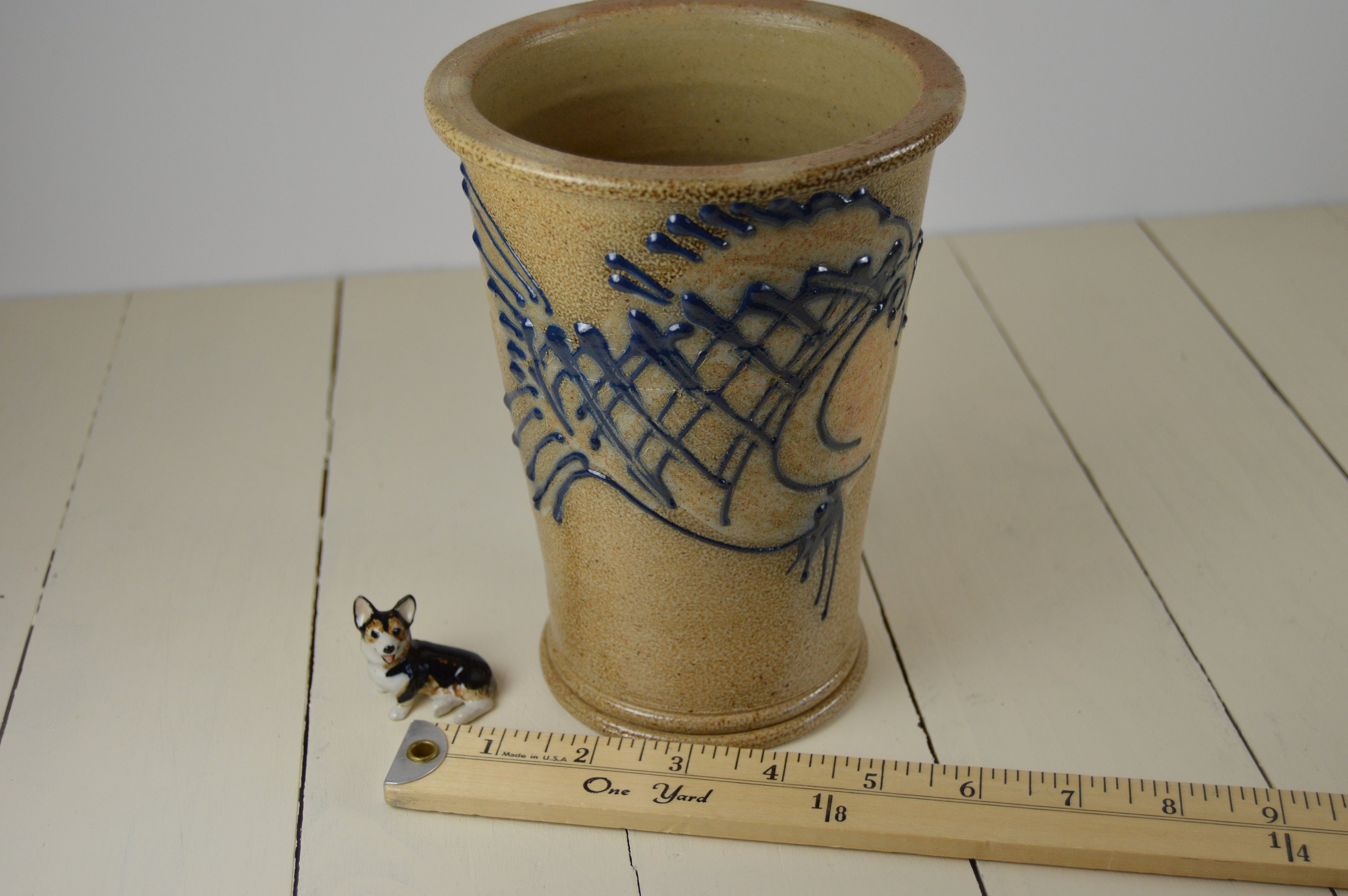 Rock Hard Pottery 7 Vase Raised Fish Design Hand Made - Etsy