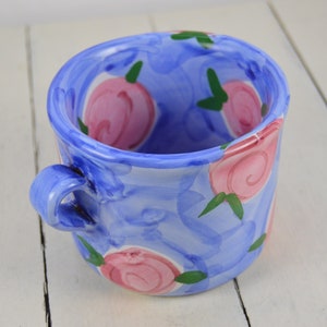 Jan Pugh Packer Creek Pottery 3" Pot With Handles, Hand Painted Blue ...
