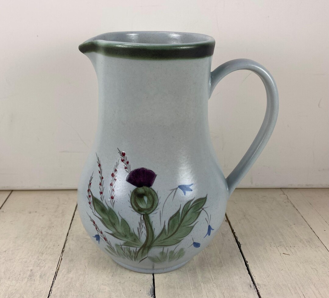Buchan THISTLEWARE 42 Oz Pitcher 7.5" 125/37, Stoneware Pitcher, Hand ...
