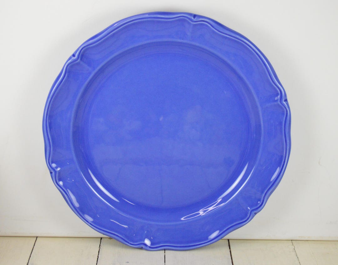 Varages LUBERON BLUE 12" Round Platter Chop Plate, Lovely Blue With ...