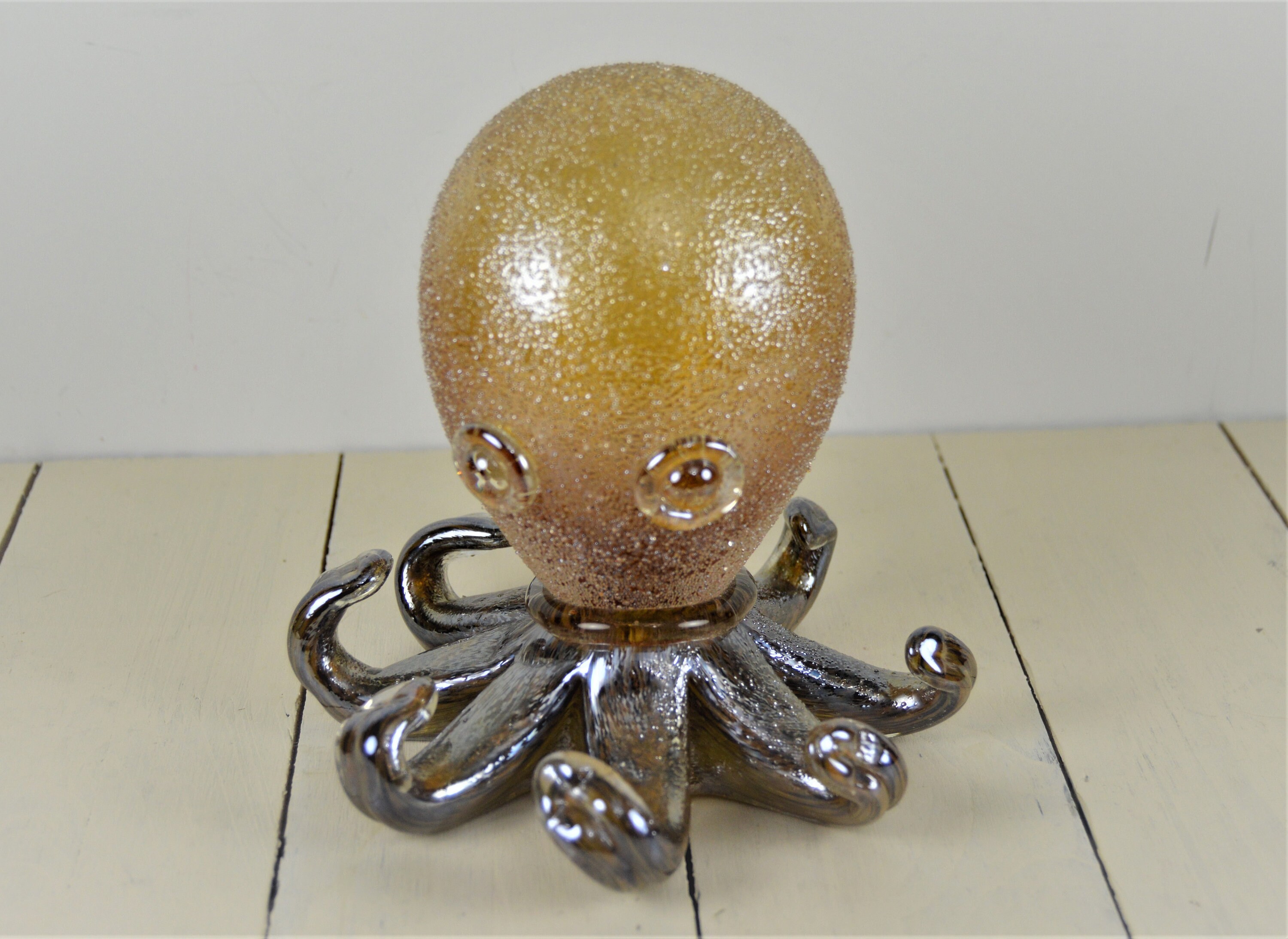 Hand Blown Art Glass Octopus 6 Gold Brown Iridescent | Etsy