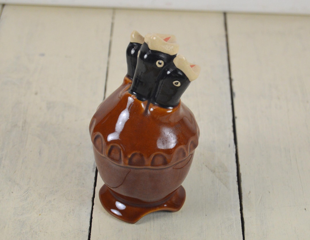 Three-bird Pie Vent 4.25", 3-headed Pie Bird, Brown With 3 Black Birds ...