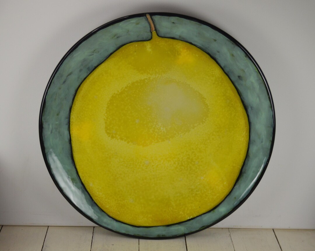 RAINBOW GATE Santa Fe 16" Round LEMON Platter, Textured Look, Studio ...