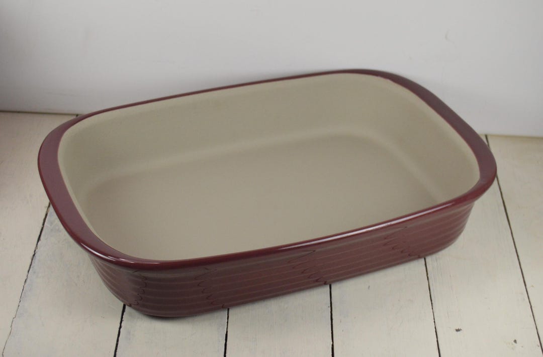 The Pampered Chef CRANBERRY 9x13 Glazed Stoneware Lasagna Pan ...