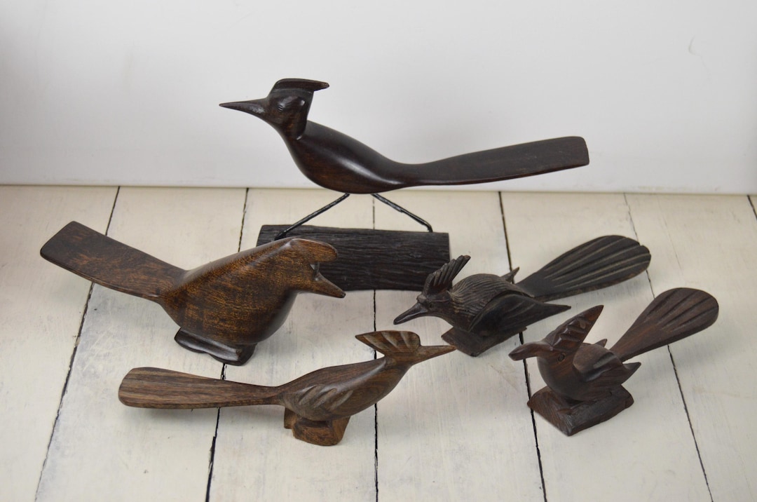 Set of 5 Ironwood ROADRUNNER Figures, All Different, 6.5-8 3/8", 1 With ...