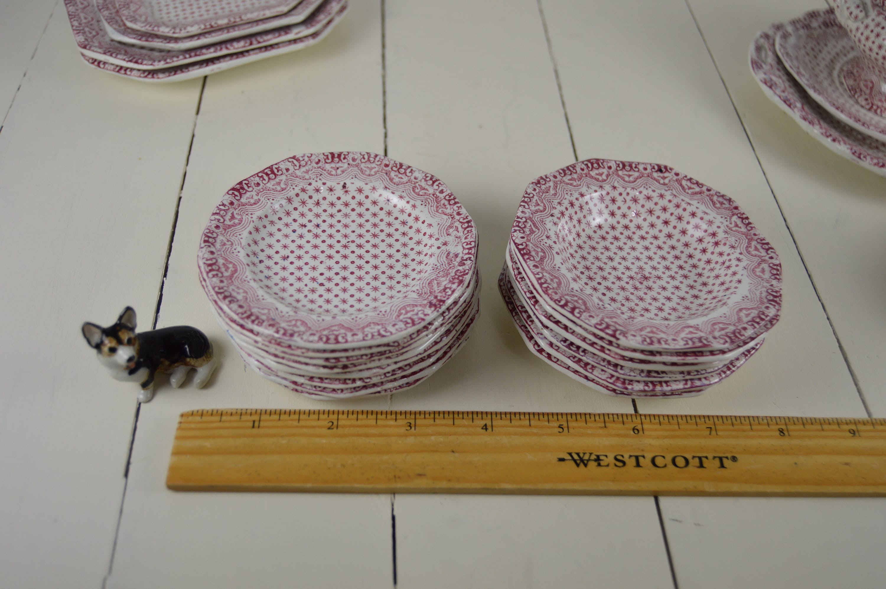 30 Pcs English Staffordshire Pearlware DIMMOCK DIMITY Red - Etsy