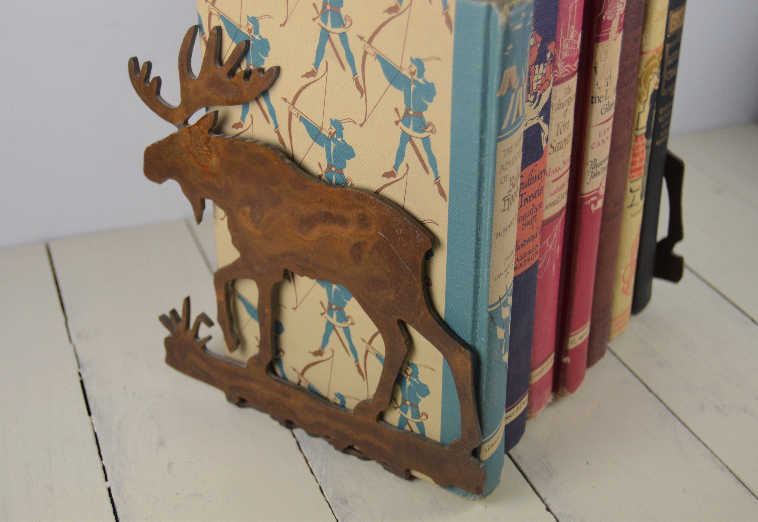 Pair of RIJLINE Metal Cut-out MOOSE Bookends 7.25 | Etsy