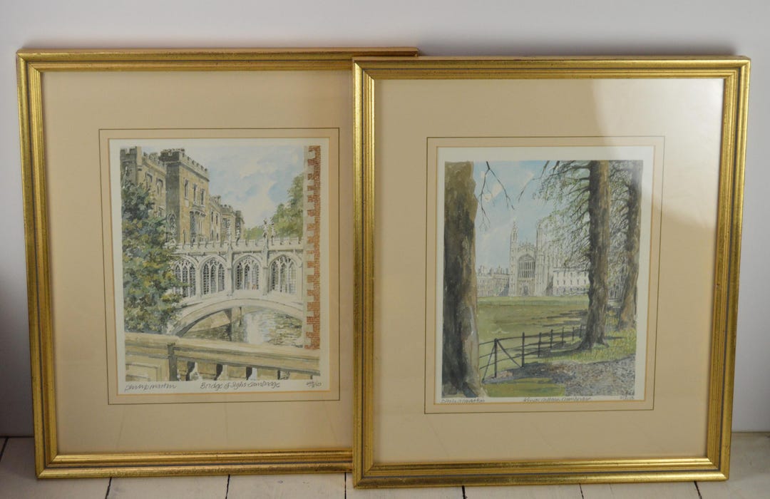 Pair of PHILIP MARTIN Cambridge Prints Signed/numbered Framed and ...