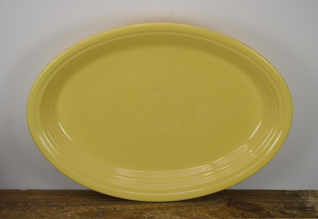 Fiesta YELLOW 13.5 Oval Serving Platter, Pale Yellow Plate Platter Tray ...