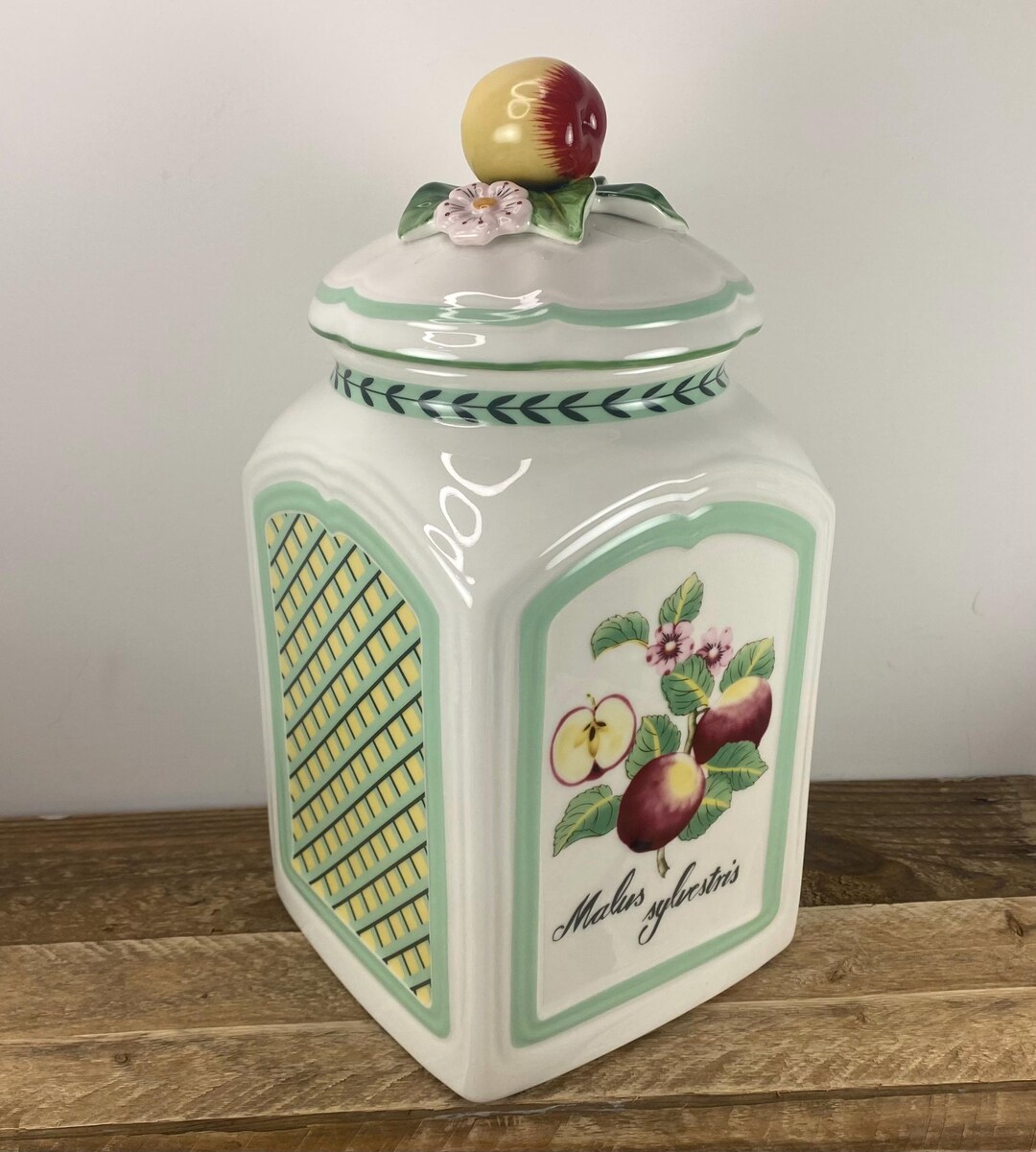 Villeroy & Boch FRENCH GARDEN FLEURENCE 11.5" Large Canister With Apple ...