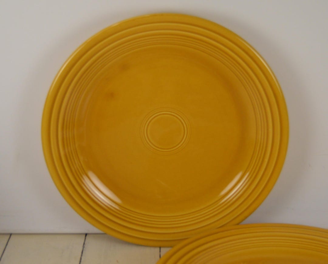 Set of 3 Fiesta Ironstone ANTIQUE GOLD 10" Dinner Plates, Yellow-gold ...