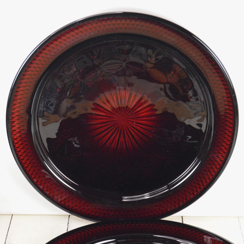 Ruby Glass Platter - Etsy