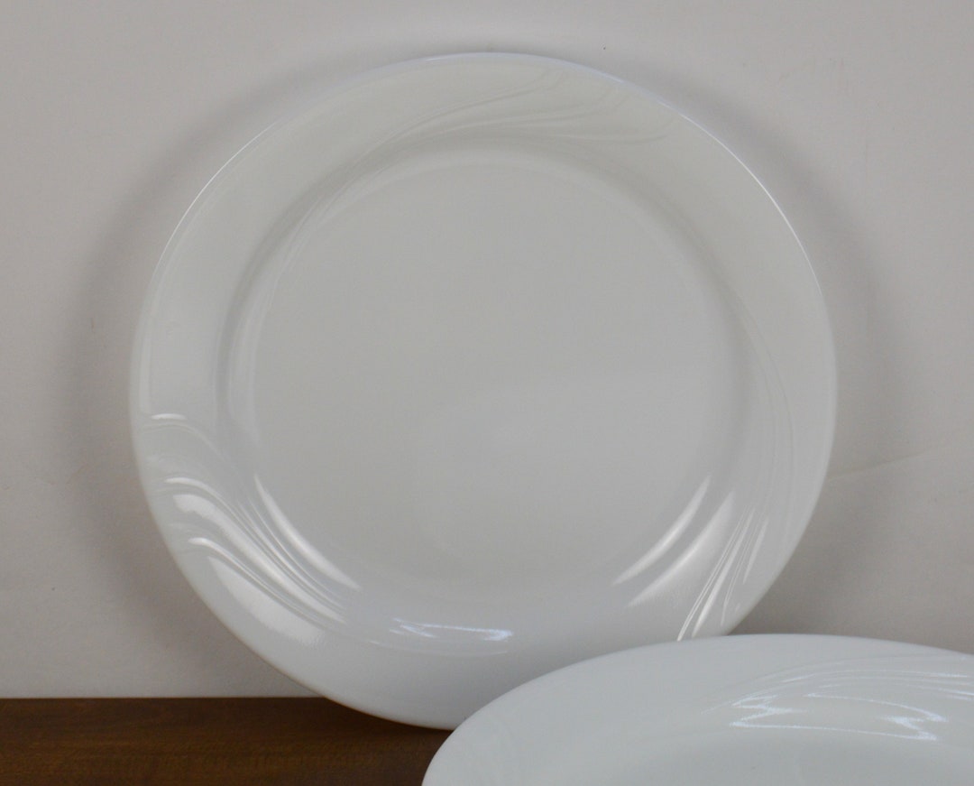 Set of 8 Corelle WINDWARD 7" Salad Dessert Pie Plates, All White ...