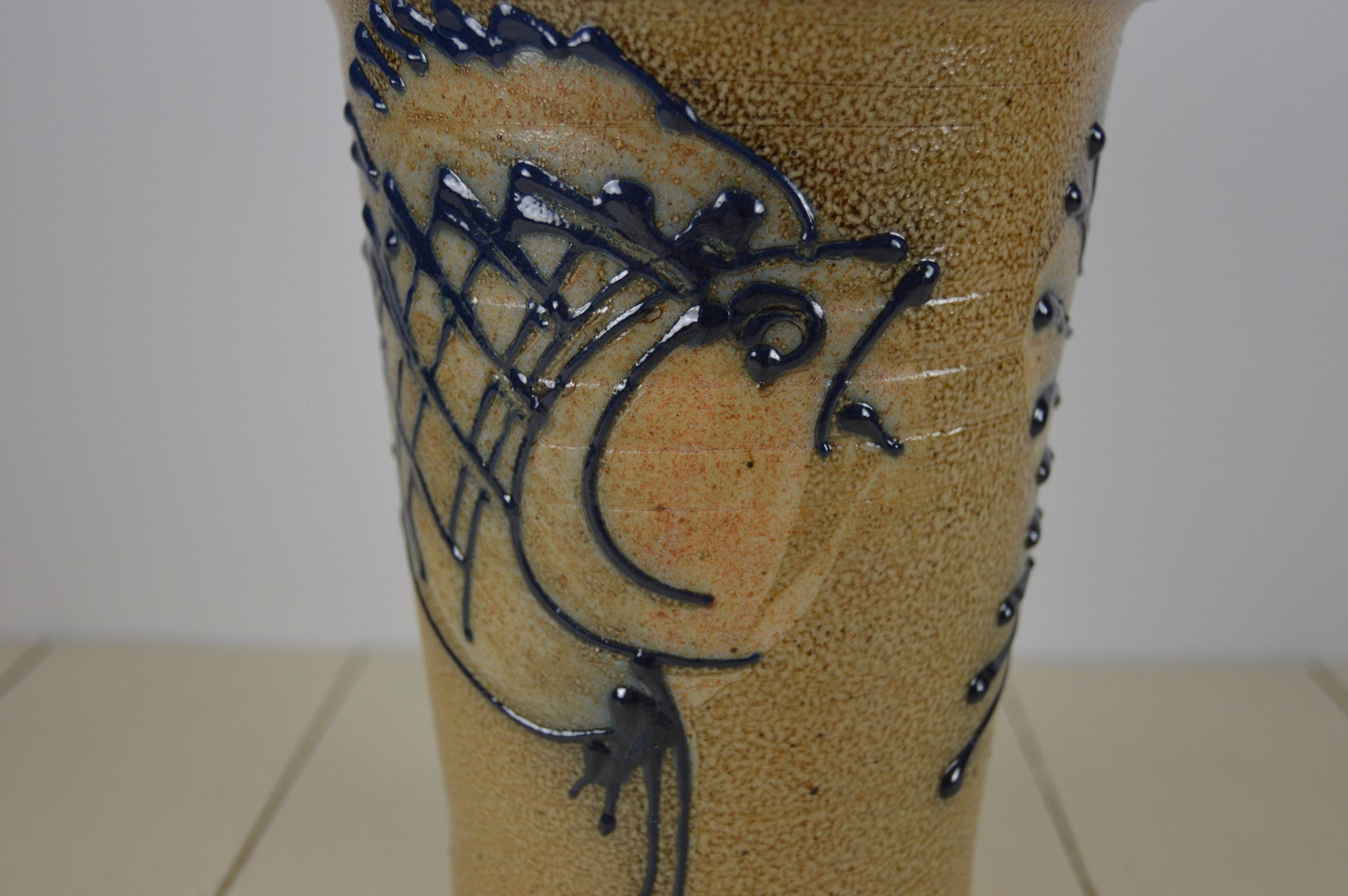 Rock Hard Pottery 7 Vase Raised Fish Design Hand Made | Etsy