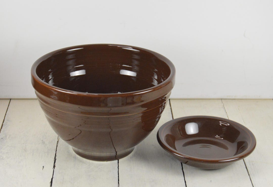 2 Pcs Fiesta CHOCOLATE Brown Bowls, 1) 7 3/8" Mixing, 1) 5.25" Sauce ...