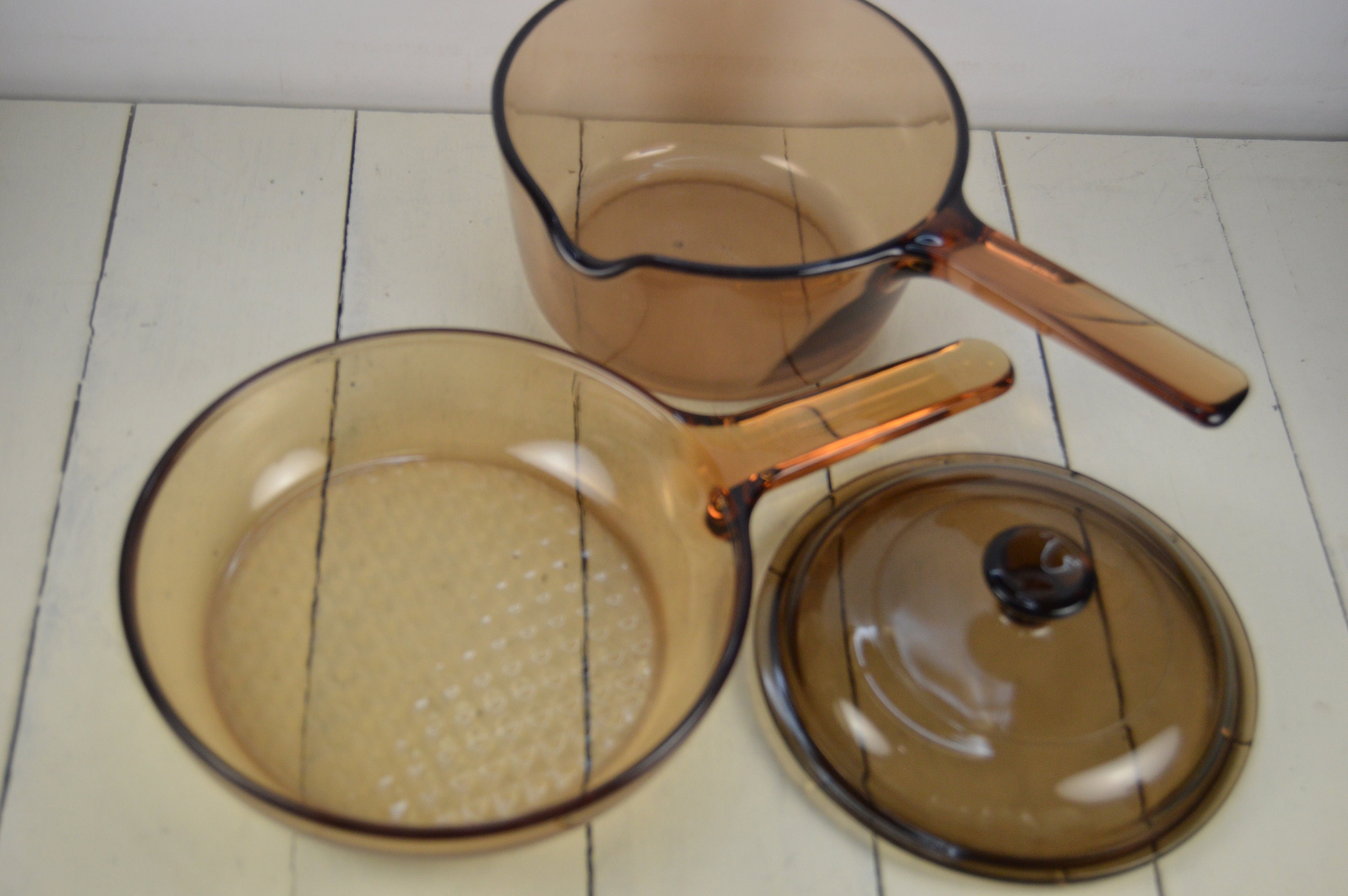 Vision Cookware Set, 1) 1 Liter Pot With Lid, Pour Spout, 1) 7" Corning ...