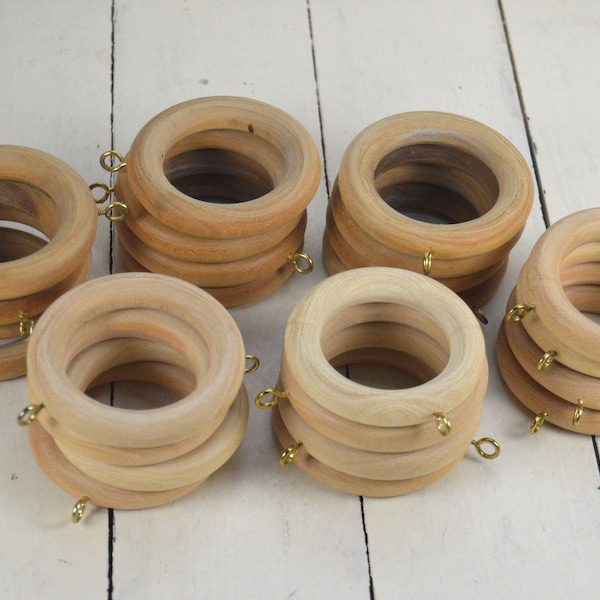 24 Wood Curtain Rings - Etsy