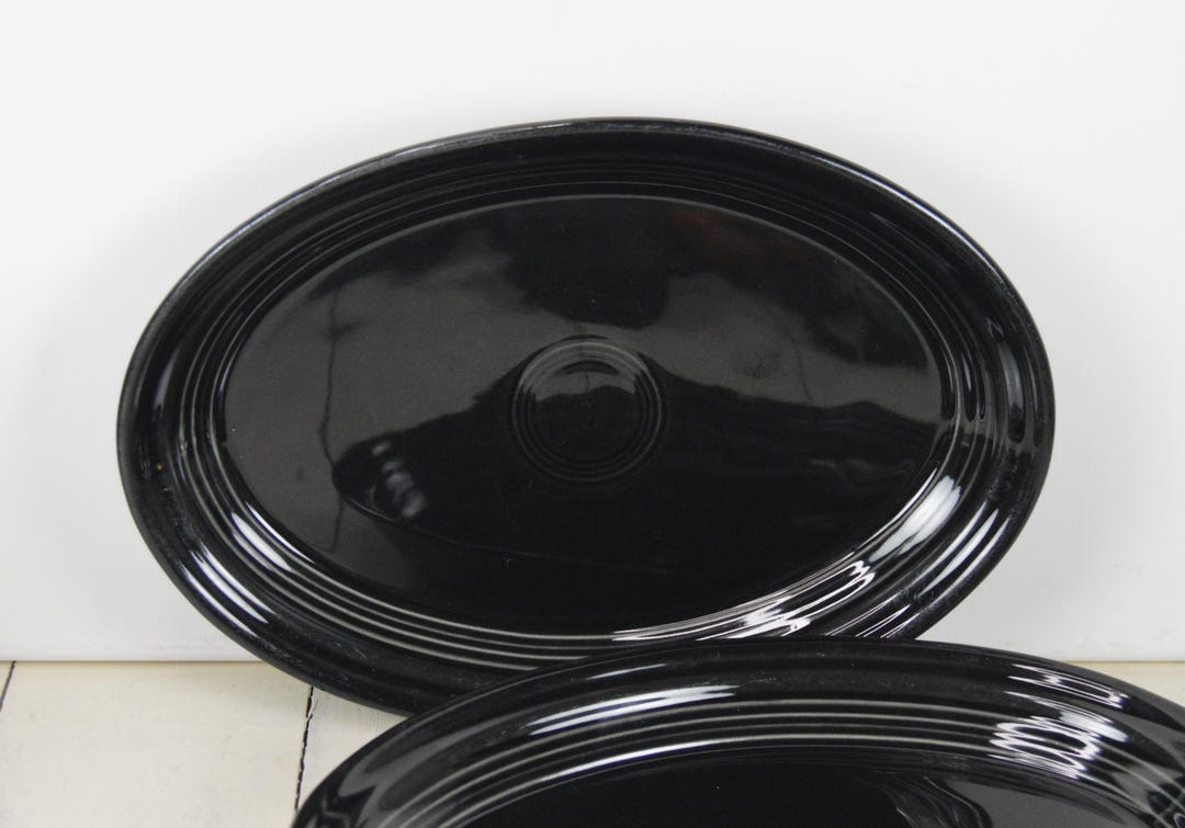 Set of 2 Fiesta BLACK 9 5/8 Oval Platters, Small Platter, Plates ...