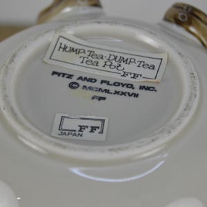 Fitz & Floyd Hump-tea-dump-tea Teapot and Cup Set, FF Japan, Fun ...