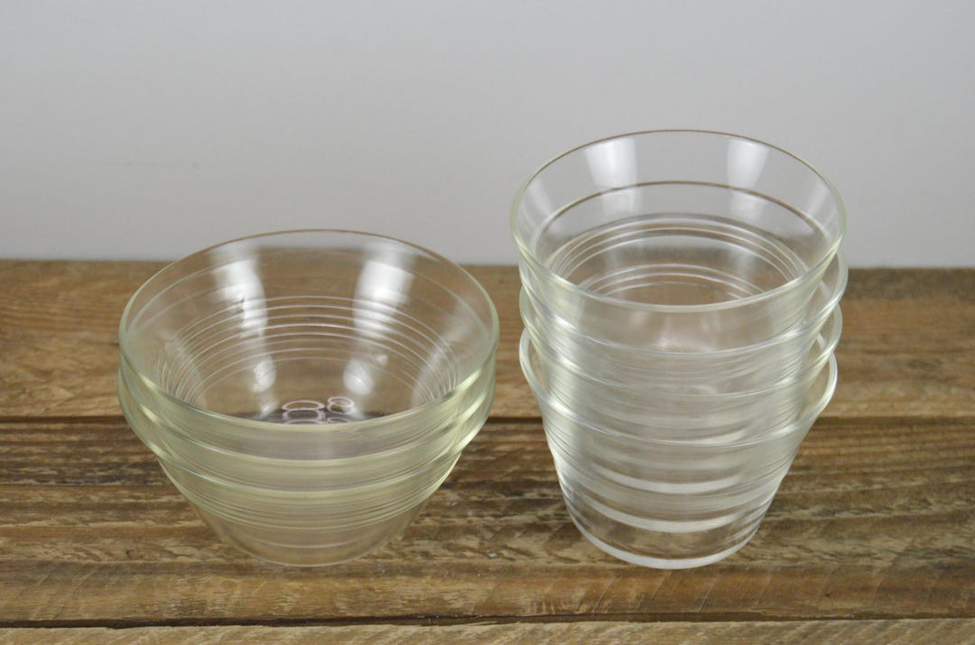 7 Pcs Pyrex Glass Custard Cup Ramekin Prep Bowls, 3) 445 3 7/8", 4) 462 ...