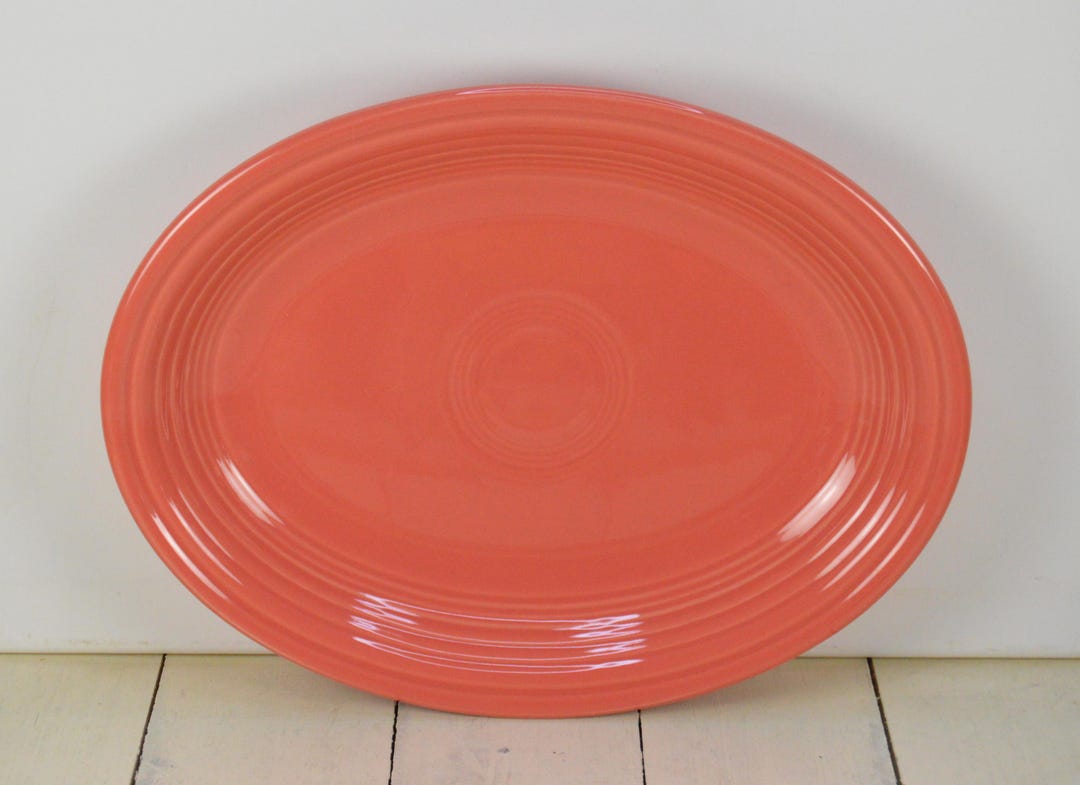 Fiesta FLAMINGO 11.25" Oval Serving Platter, Salmon Pink, Fiestaware ...