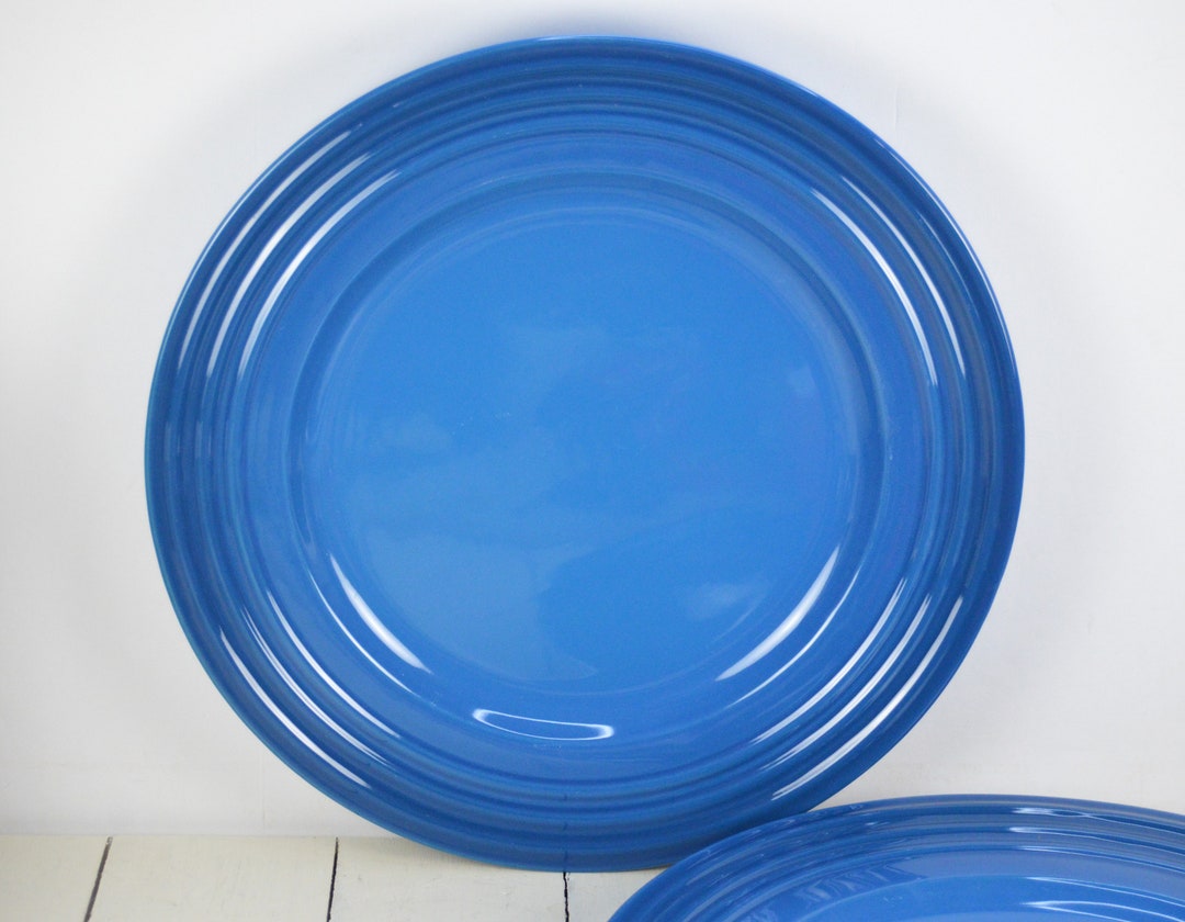 Set of 2 Le Creuset MARSEILLES Blue 12" Dinner Plates, Ombre Darker to ...