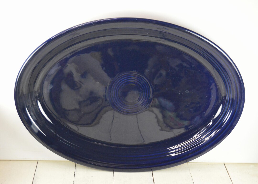 Fiesta COBALT 19" Oval Serving Platter, Dark Blue, Large Serving Tray ...